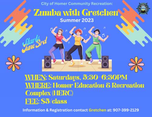 ZUMBA with Gretchen: Summer 2023 | City of Homer Alaska Official Website