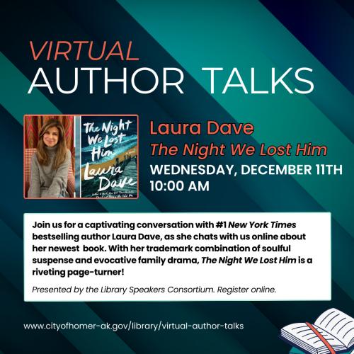 Virtual Author Talk with Laura Dave | City of Homer Alaska Official Website